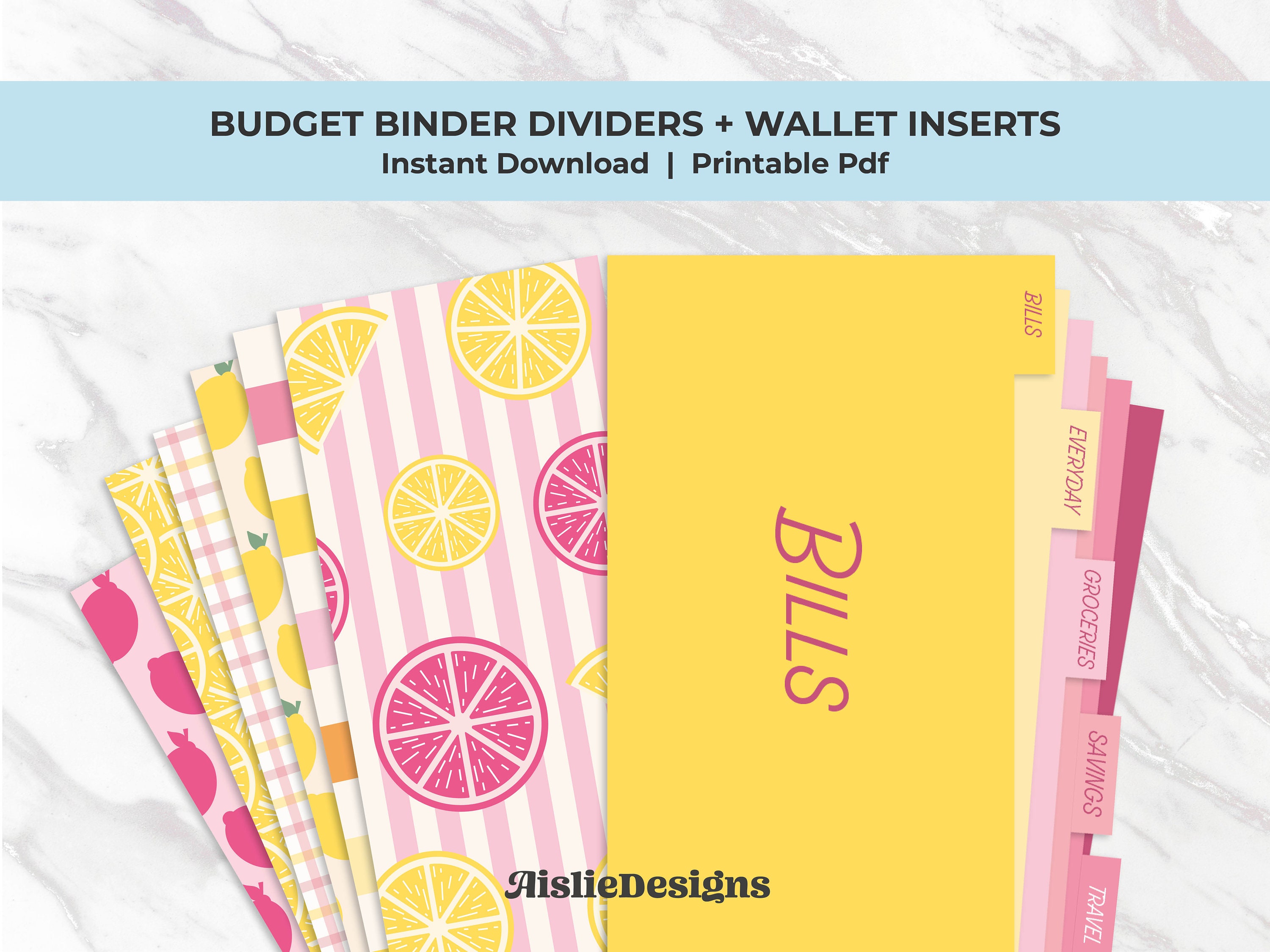 Budget Binder Printable Dividers and Inserts, Daily Money Tracker, Cash ...