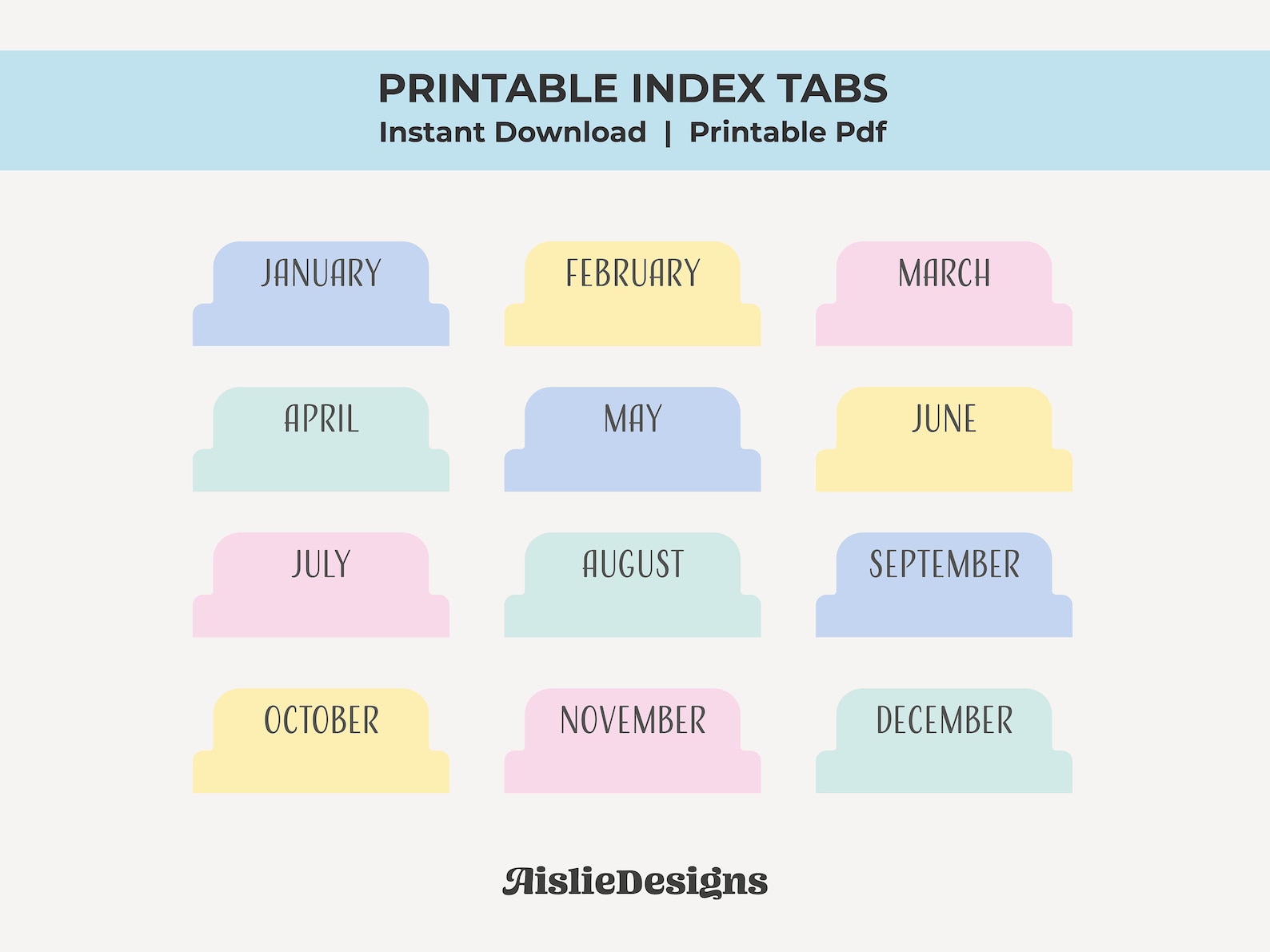 Printable Index Tabs, Printable Planner Inserts, Tabs for Journal, A5 ...
