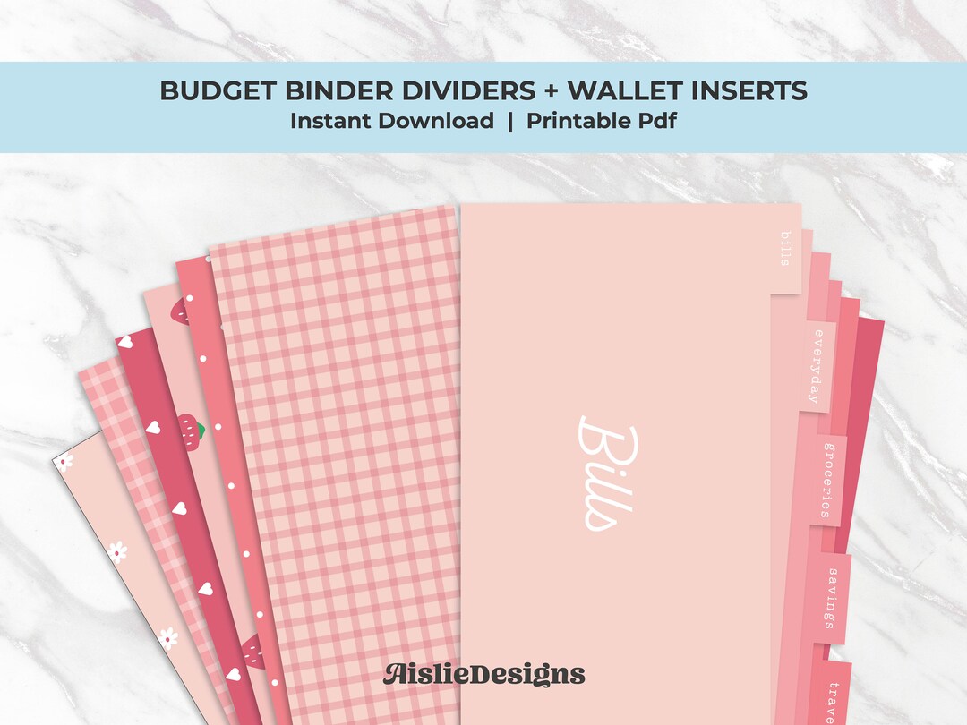 Pink Budget Binder Printable Dividers and Inserts, Cash Stuffing ...
