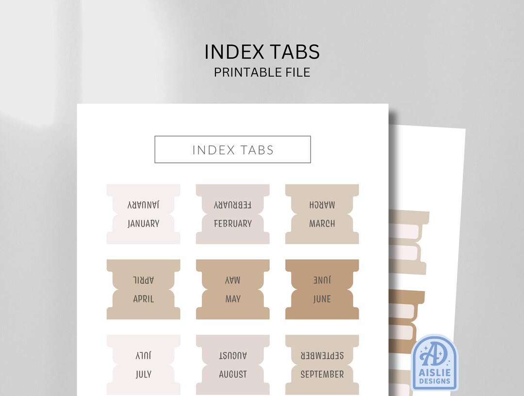 Printable Index Tabs, A4 Printable Divider Tabs, Binder Accessories ...
