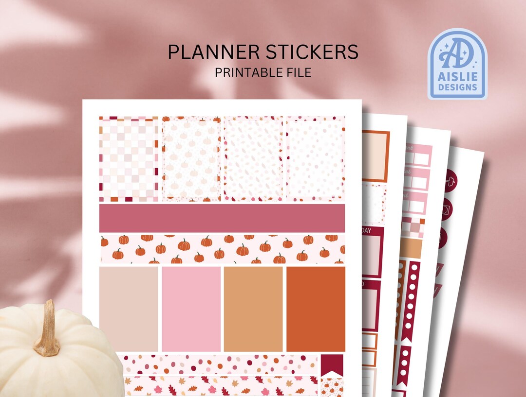 Fall Planner Stickers, Printable Sticker Sheets, Autumn Digital ...