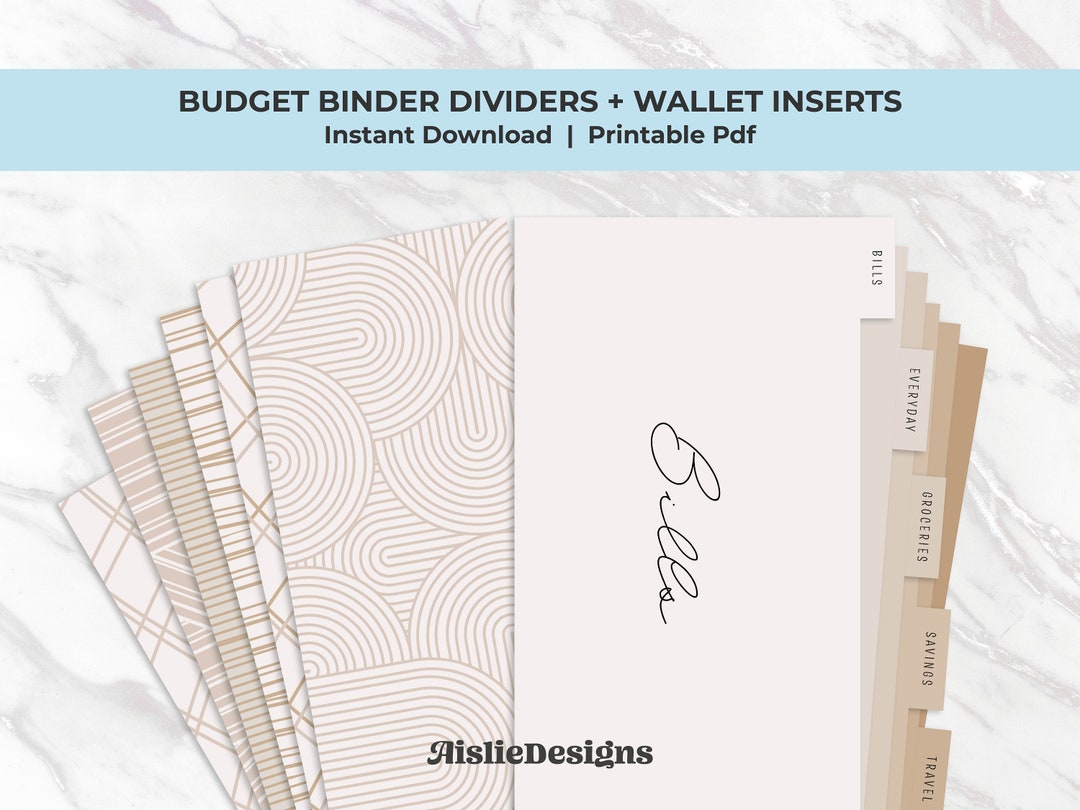 Budget Binder Printable Dividers and Inserts, Savings Folder, Cash ...