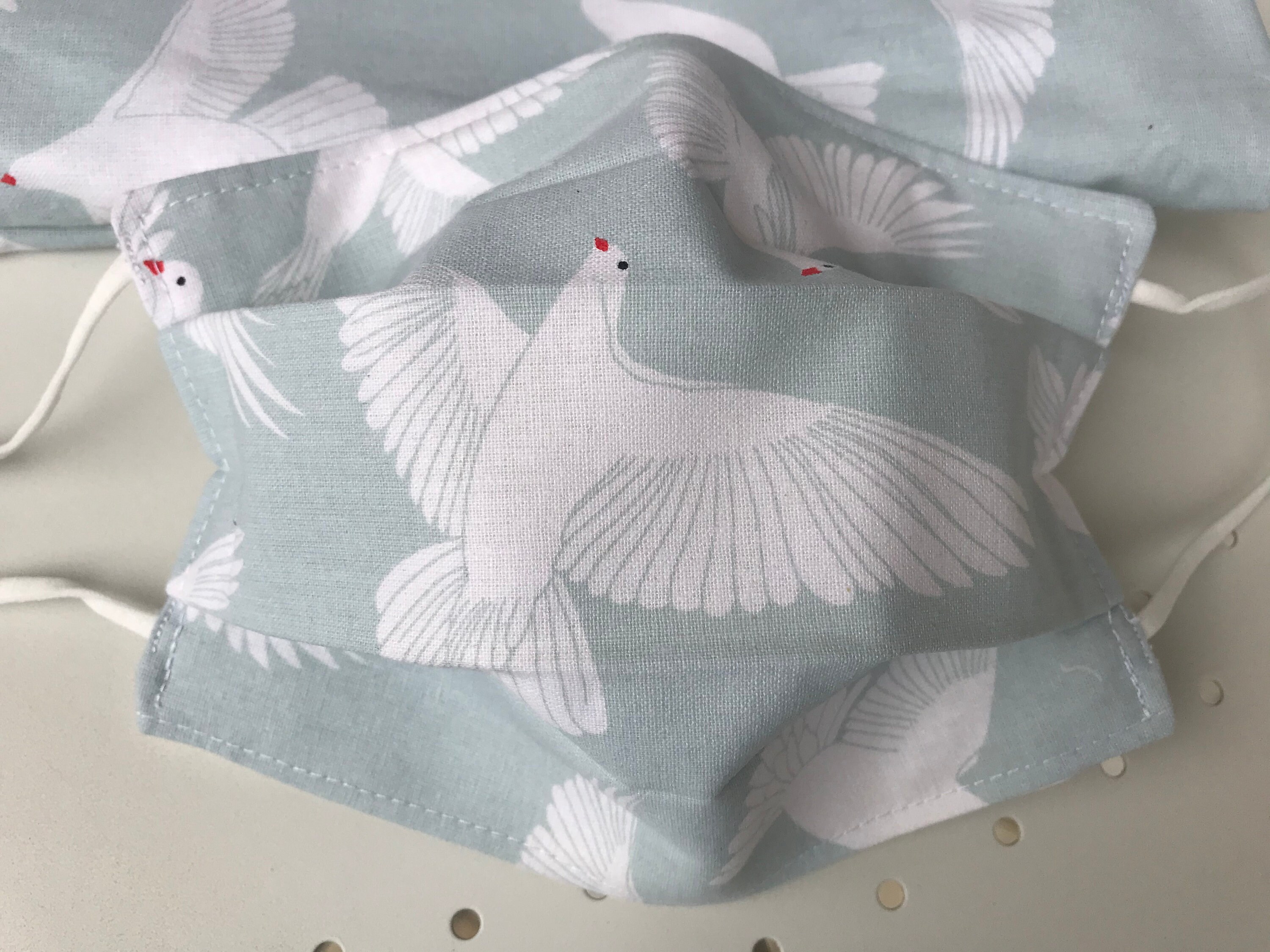 Dove cloth mask. Adult model. Triple thickness. Printed doves. | Etsy