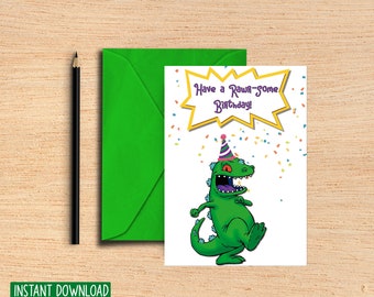 Funny T Rex Birthday Card - Etsy