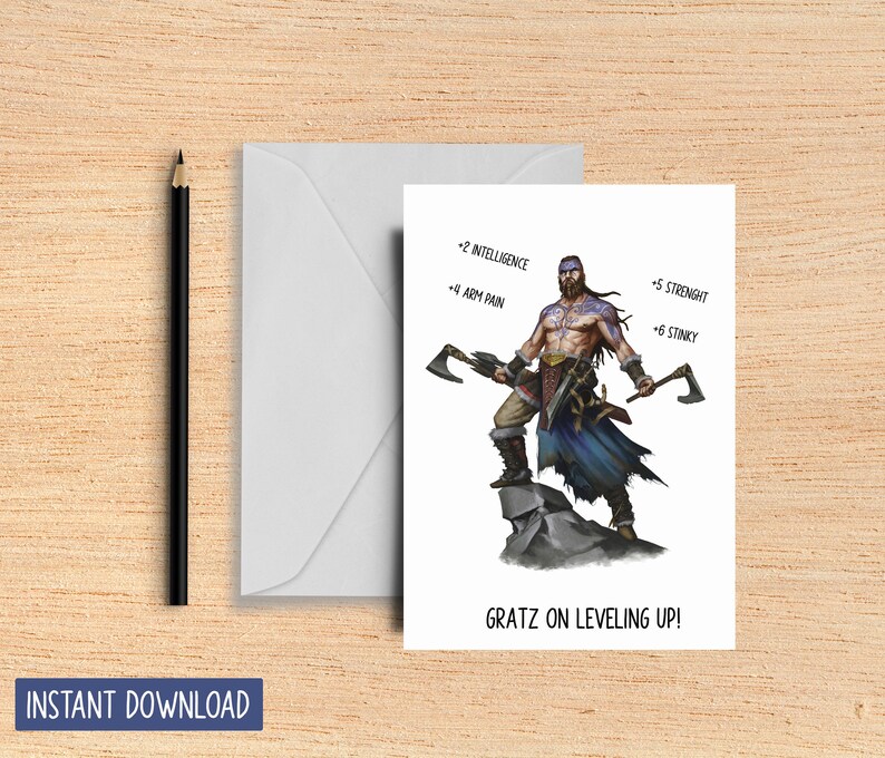 Dungeons and Dragons Birthday Card D&D Character Card Gift - Etsy