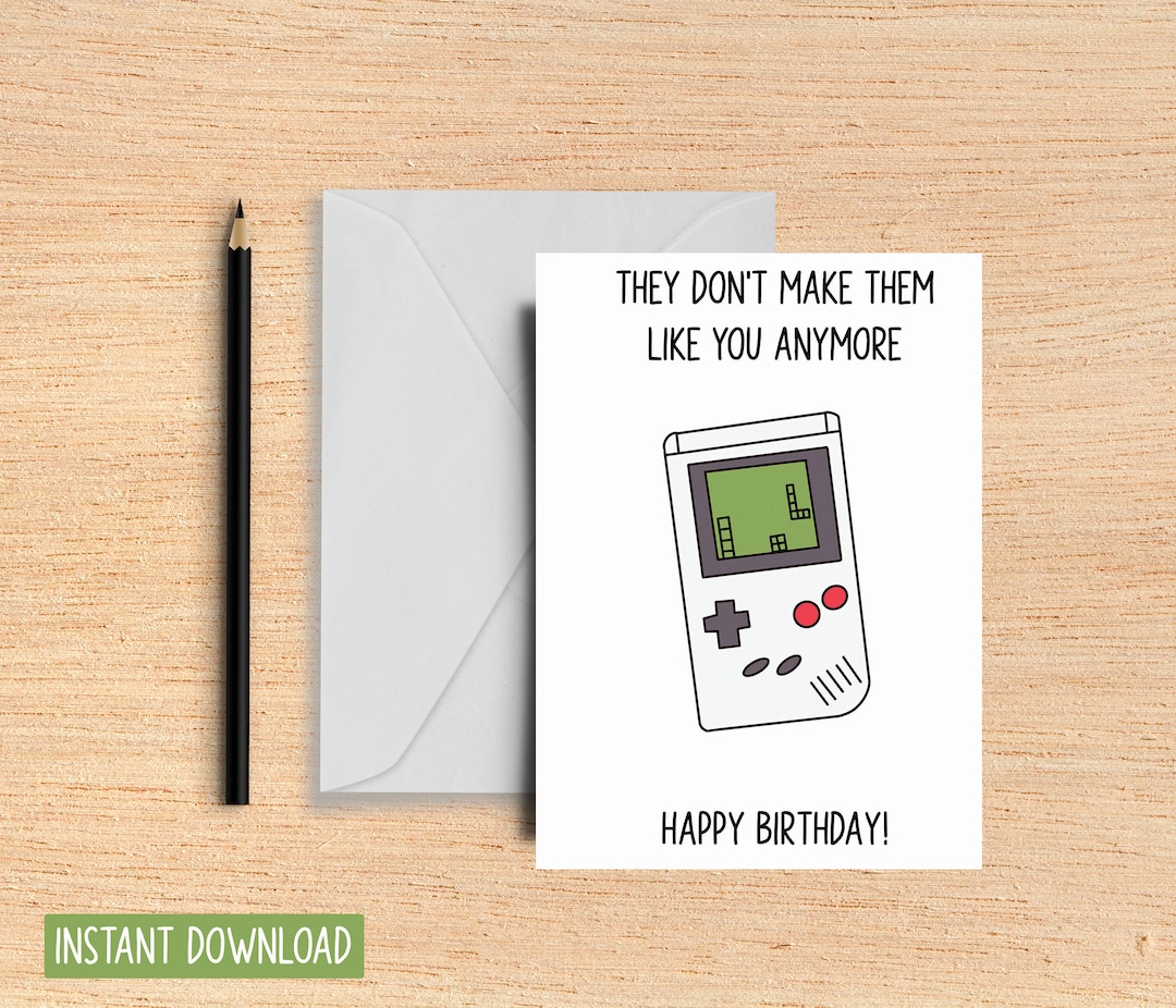Video Game Birthday Card Gamer Birthday Card Cute Birthday Present pun ...