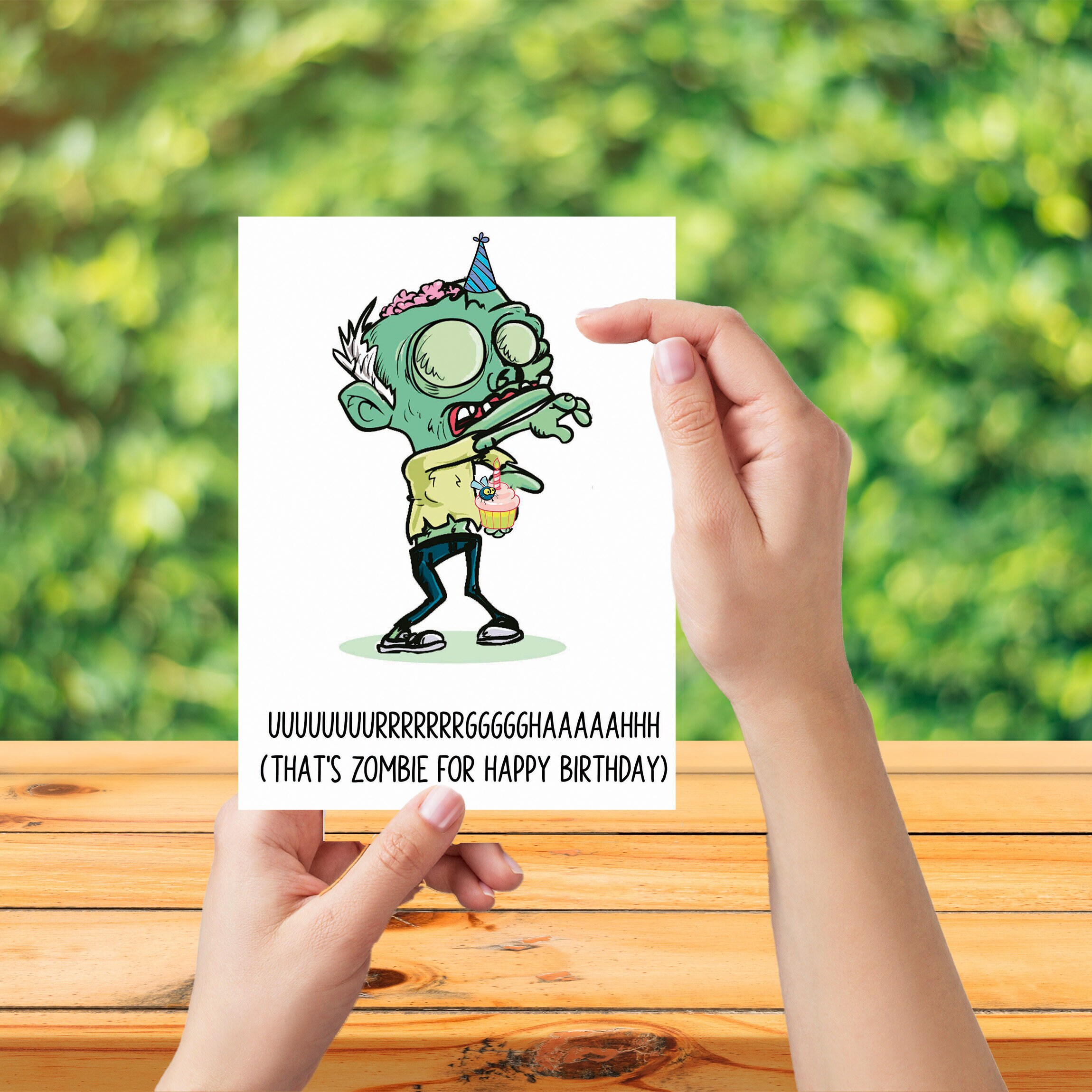 Zombie Birthday Card Punny Spooky Birthday Halloween Birthday Card ...