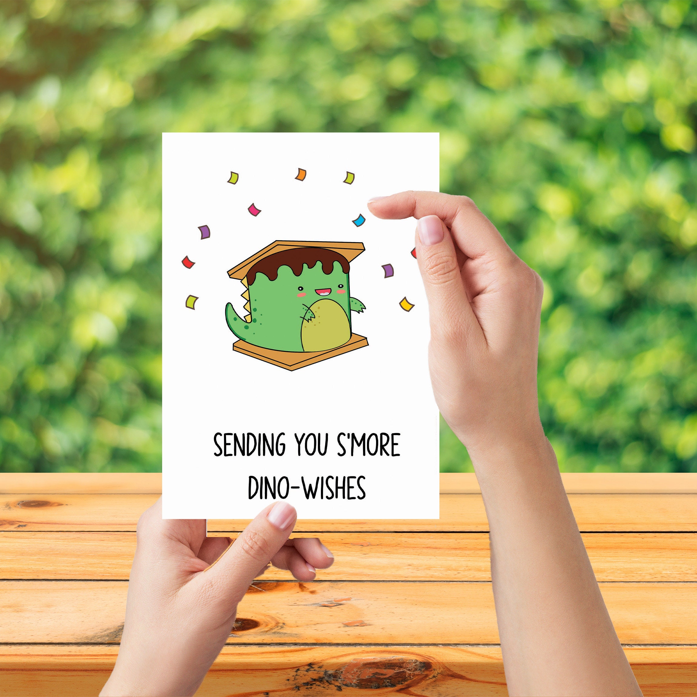 Cute Dinosaur Card Smore Birthday Card Kawaii Birthday - Etsy