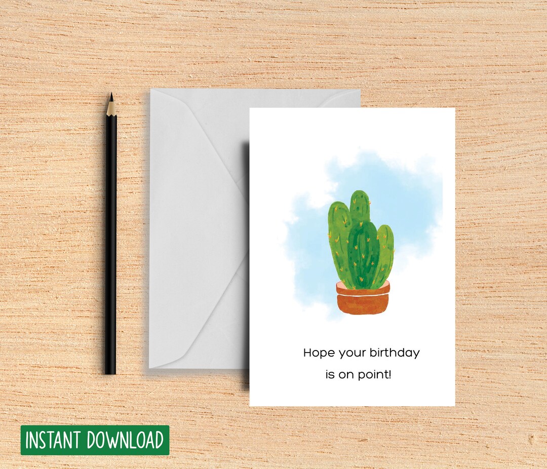 Cactus Birthday Card Watercolor Birthday Card Pun Birthday Card Hope ...