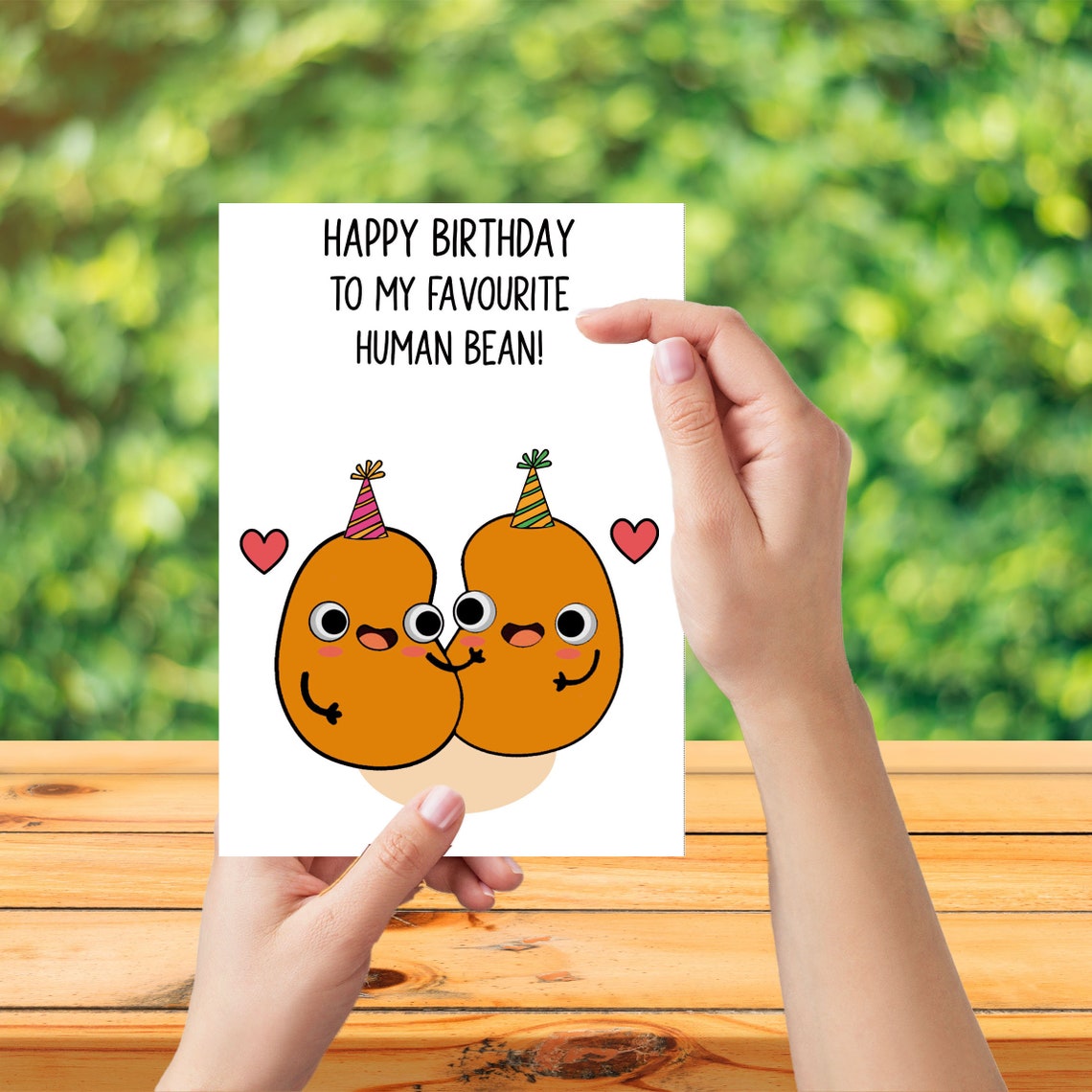 Happy Birthday to My Favourite Human Bean Bean Pun Card - Etsy