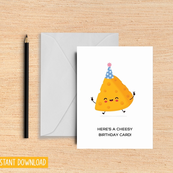 Cheese Birthday Card - Etsy