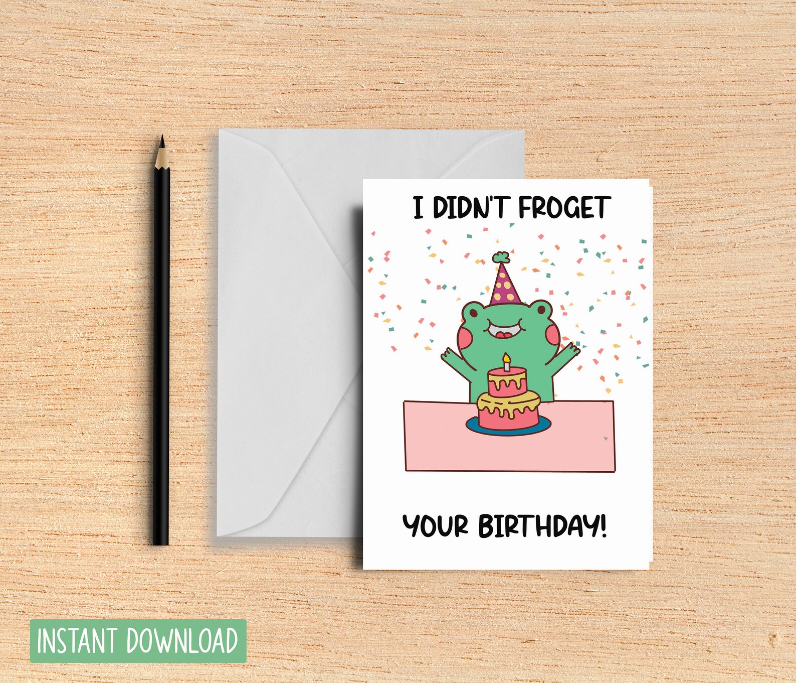 Cute Frog Birthday Card Kawaii Birthday Card Frog Lover Card Pun Card ...