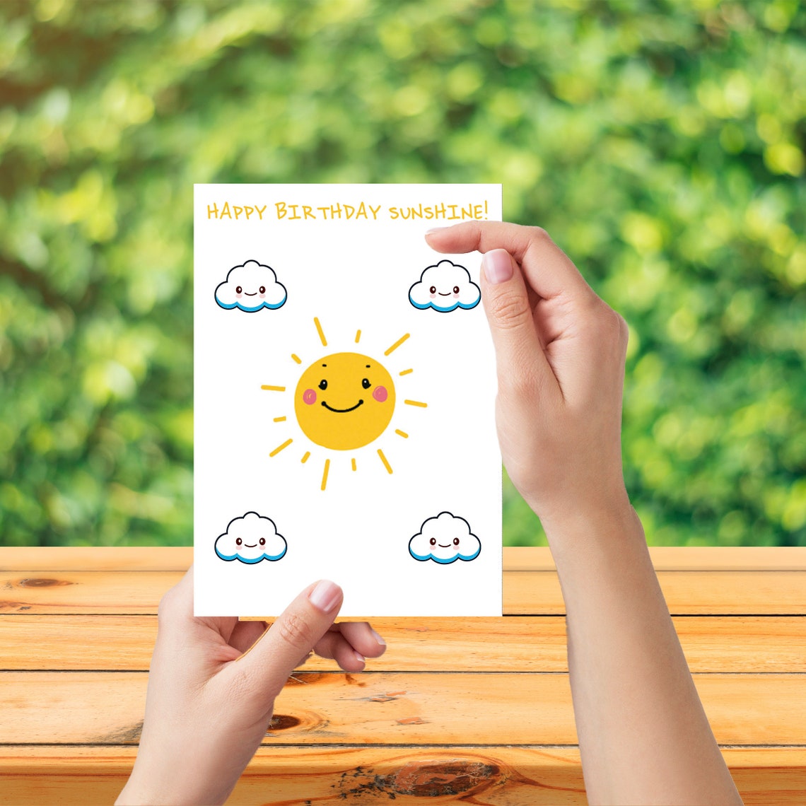 Happy Birthday Sunshine Cute Birthday Card Sun Birthday - Etsy