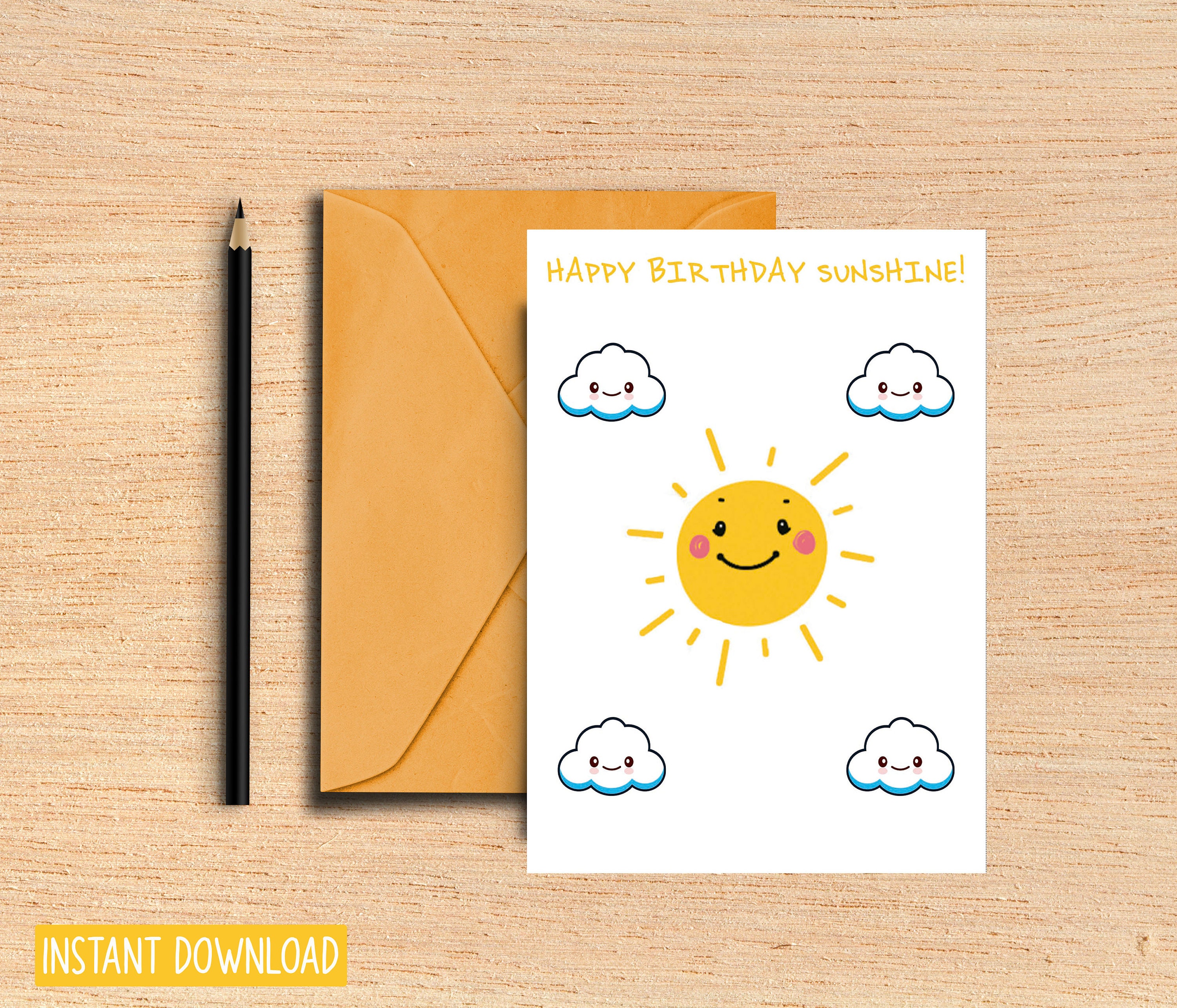 Happy Birthday Sunshine Cute Birthday Card Sun Birthday - Etsy