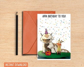 Cute Appa Birthday Card - Etsy