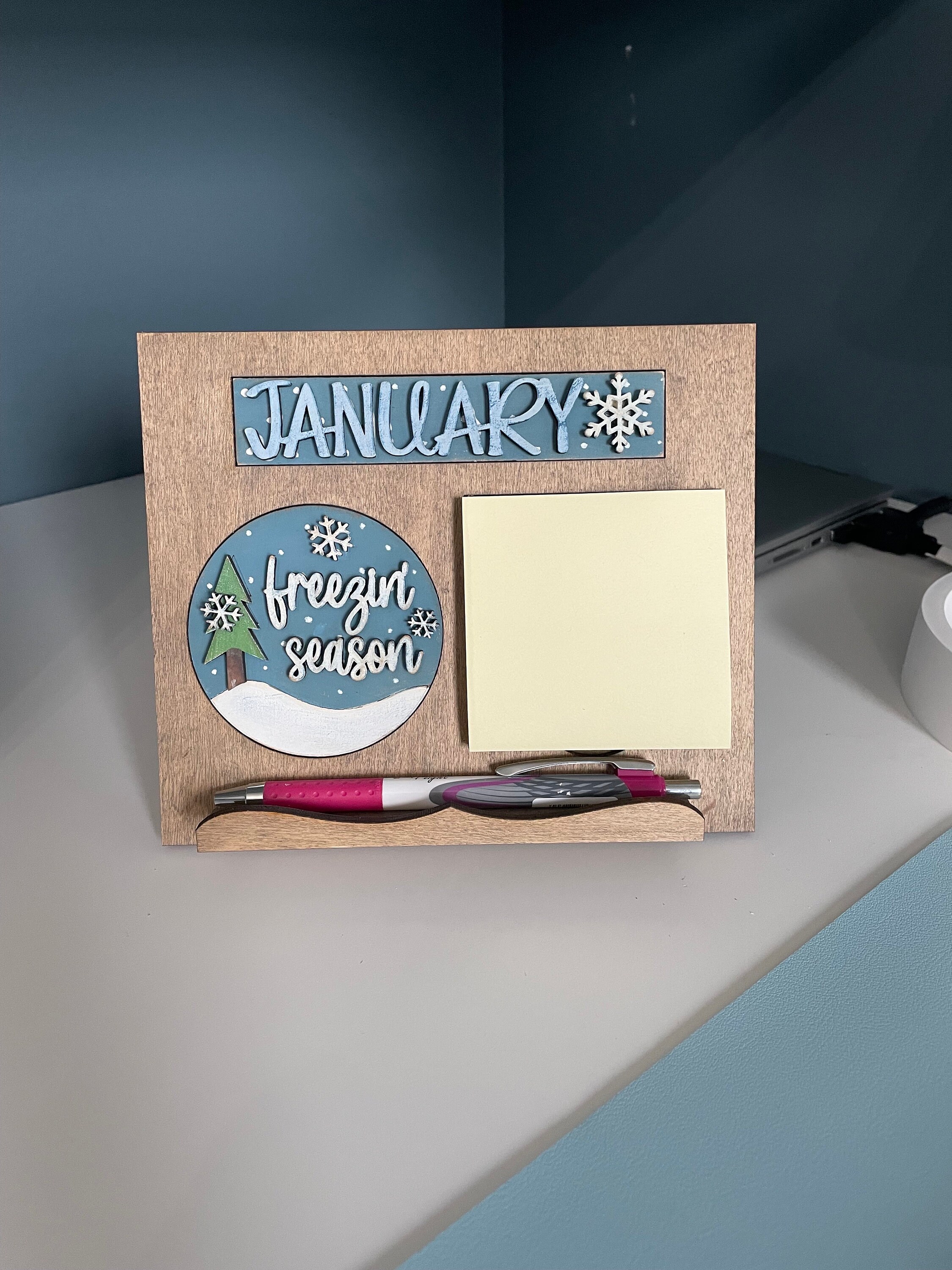 12 Month Interchangable Desk Pen and Post It Holder - Etsy