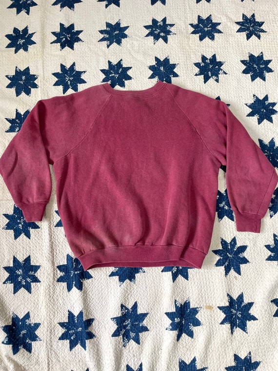 Vintage 60s Plush Raspberry Crew Neck Sweatshirt . - Gem