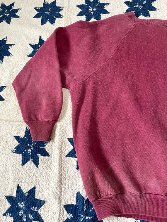 Vintage 60s Plush Raspberry Crew Neck Sweatshirt . - Gem
