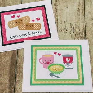 Handmade Get Well Note Card Set of 4 Healthcare Colorful Cards ...