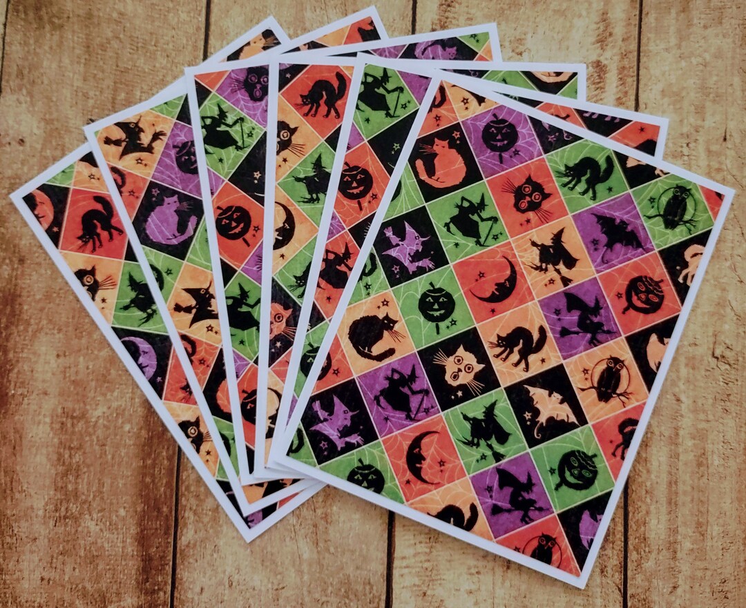 Set of 6 Blank Halloween Witch Ghost Pumpkin Notecards With Envelopes ...