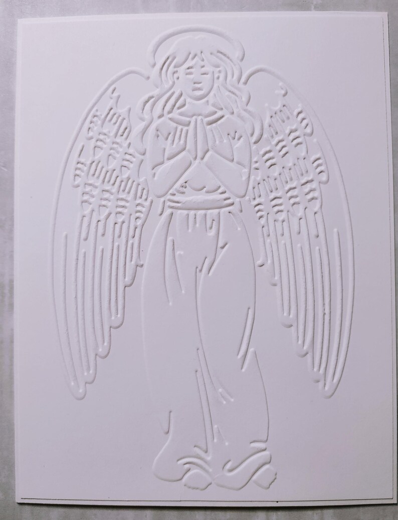 Set of 6 Embossed Angelic Christmas Cards With Envelopes Cards Simple ...