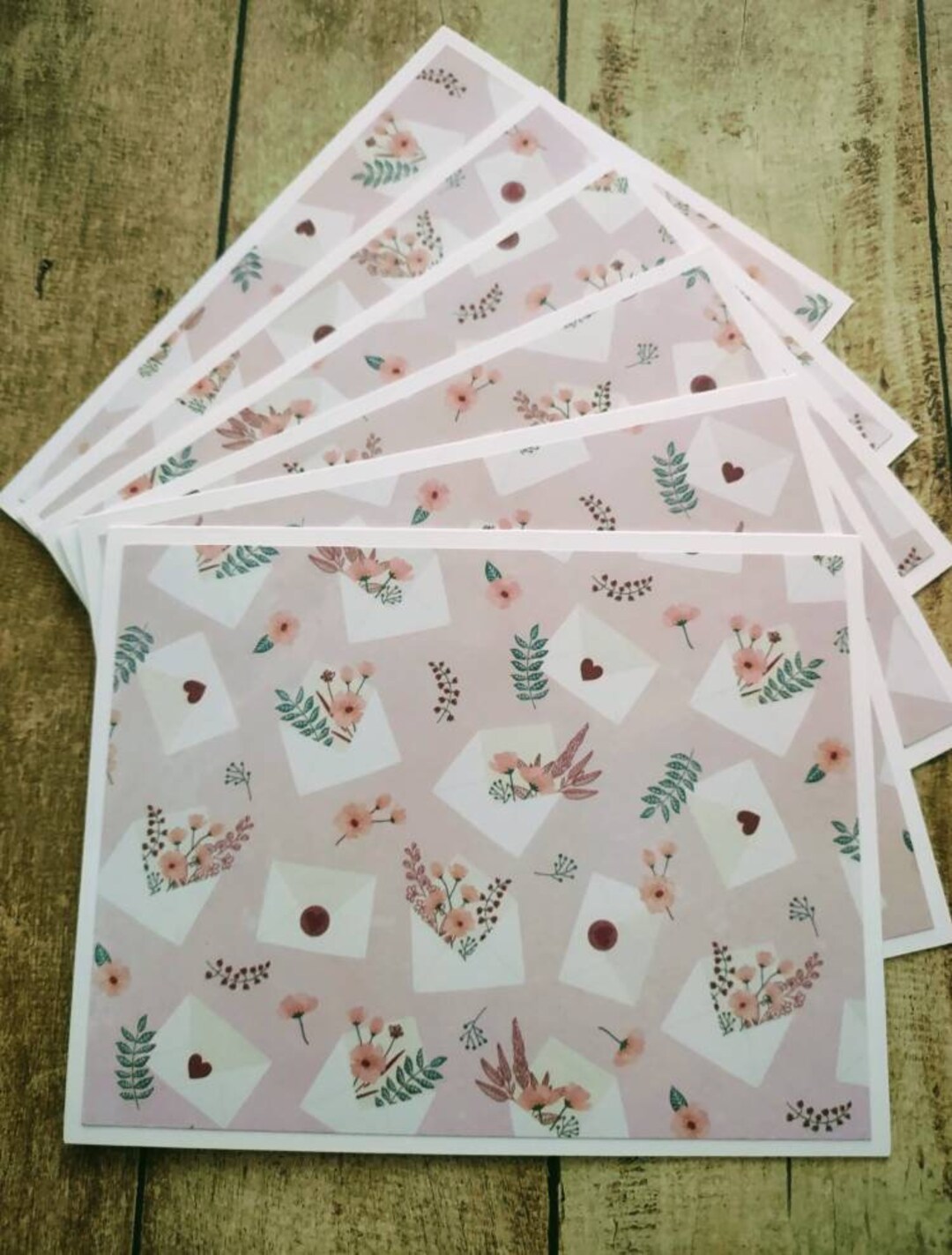 Set of Love Notes Floral Note Cards With Envelopes, Romance Notes ...