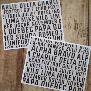 Set of 6 NATO Phonetic Alphabet Notecards With Envelopes, Military ...