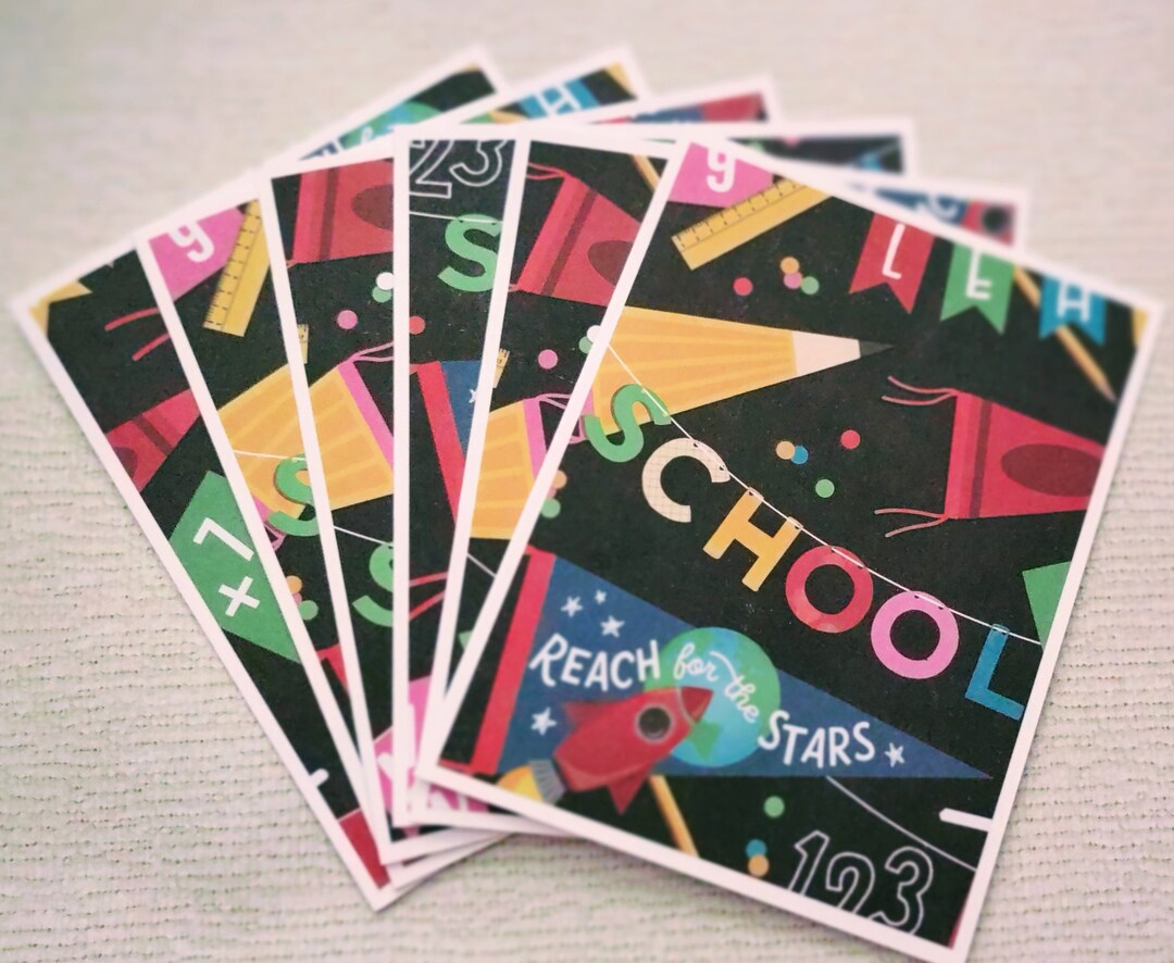 Handmade Set of 6 Blank School Note Cards With Envelopes ...
