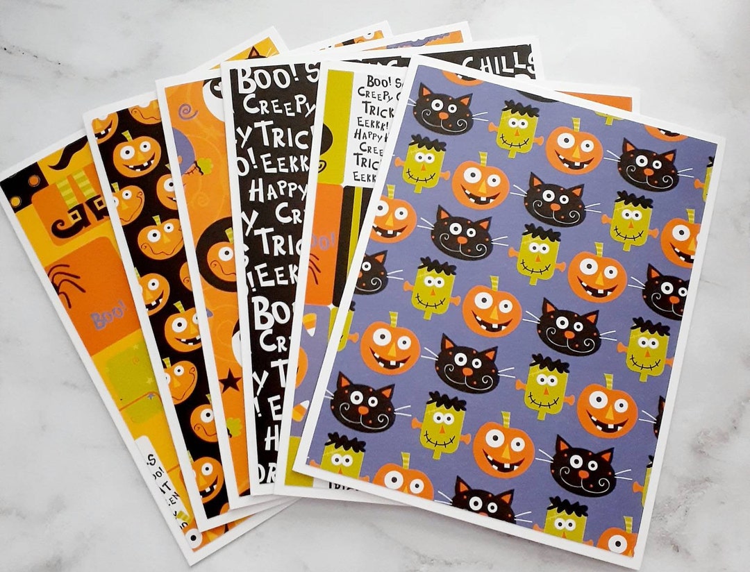 Set of 6 Colorful Fun Halloween Cards With Envelopes. Trick or Treat ...