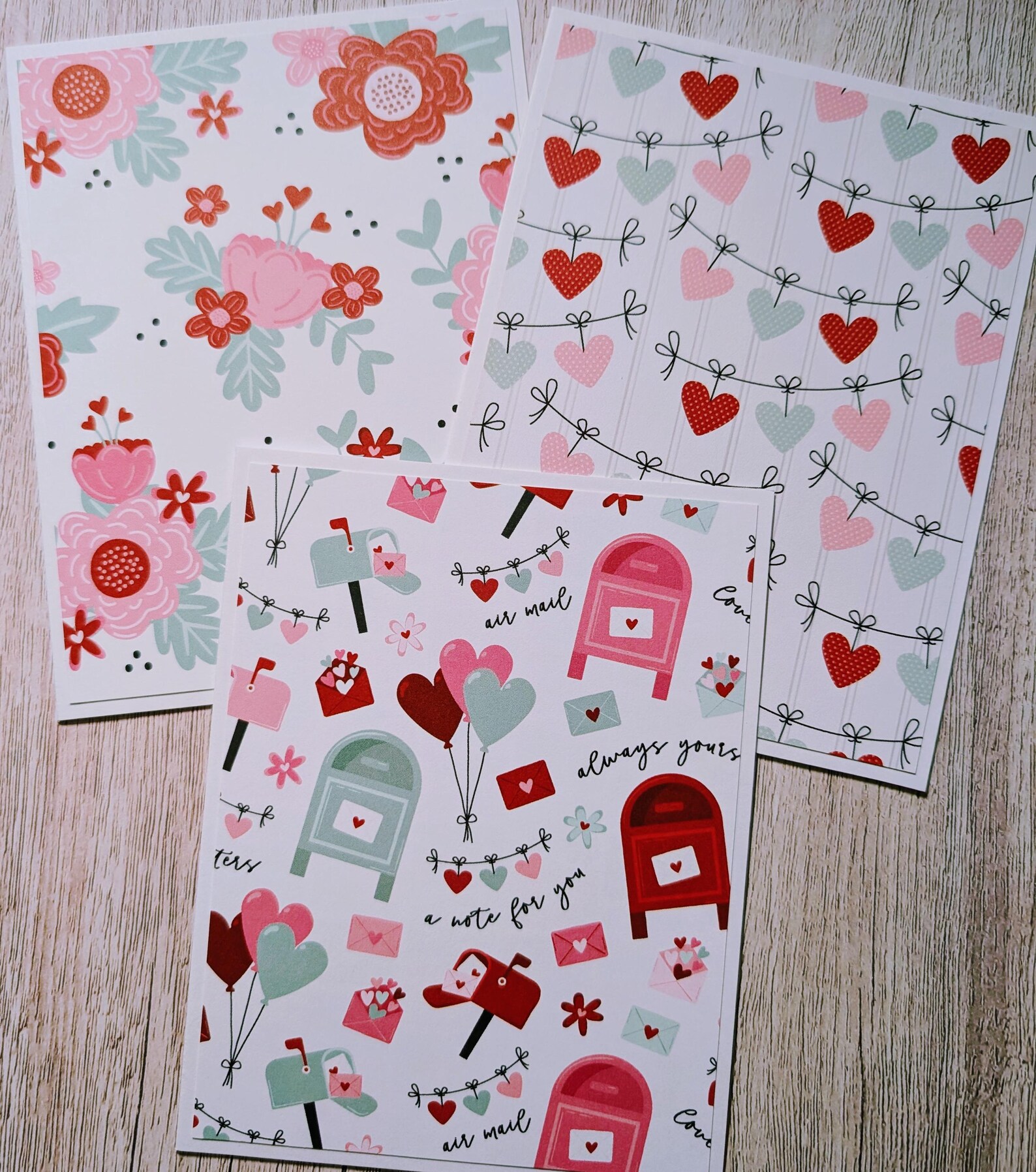Set of 10 Valentine Blank Notecards With Envelopes Hearts Love Happy ...