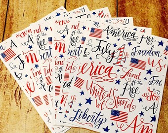 Set of 6 Stars and Stripes Patriotic Notecards With Envelopes - Etsy