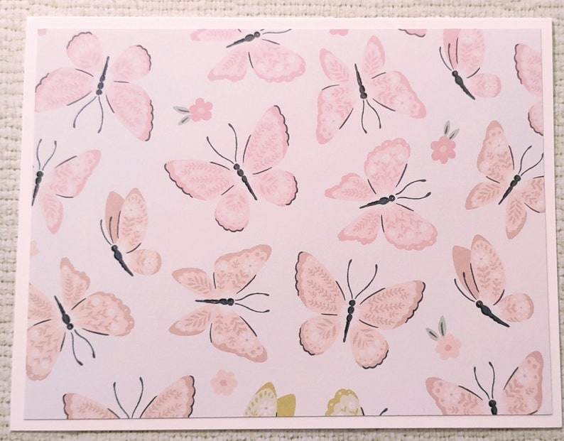 Colorful Pastel Butterfly Notecards With Envelopes, Set of 6 Assortment ...