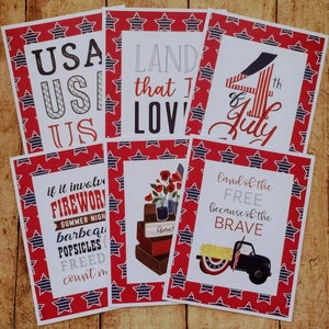 Set of 6 Bright Patriotic Note Cards With Envelopes, Stars and Stripes ...