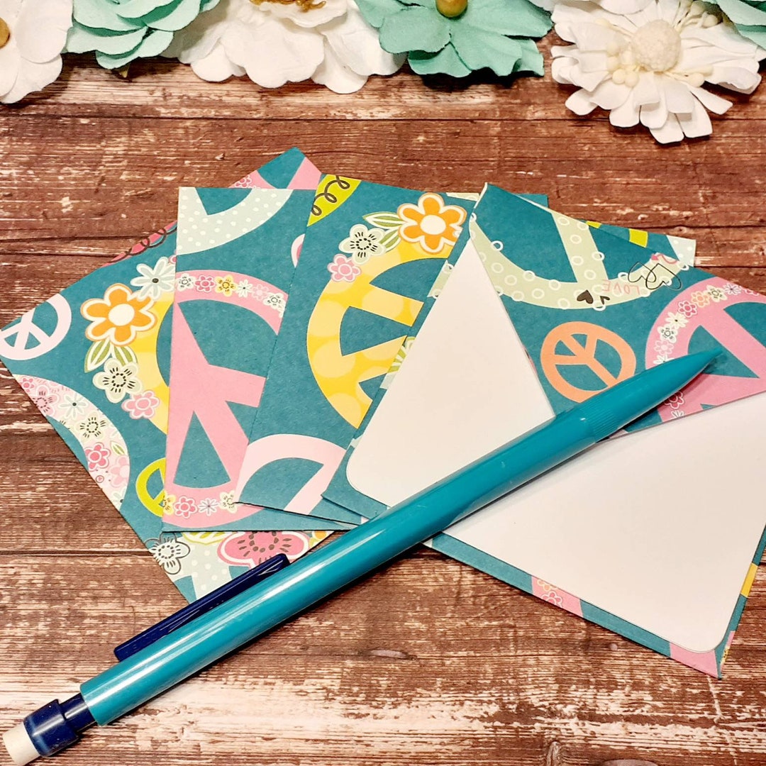 Small Note Cards Peace Sign Note Cards Love Notes Enclosure - Etsy