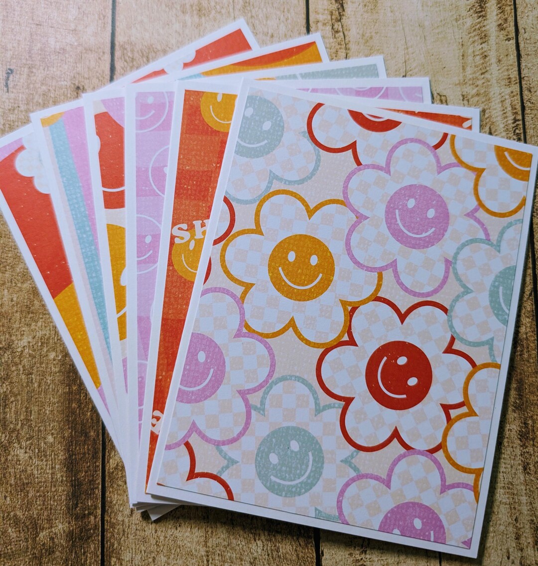 Handmade Smiley Face Note Cards With Envelopes, Correspondence Funny ...