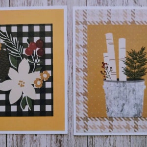 Set of 4 Fall Winter Rustic Holiday Notecards With Envelopes Holiday ...
