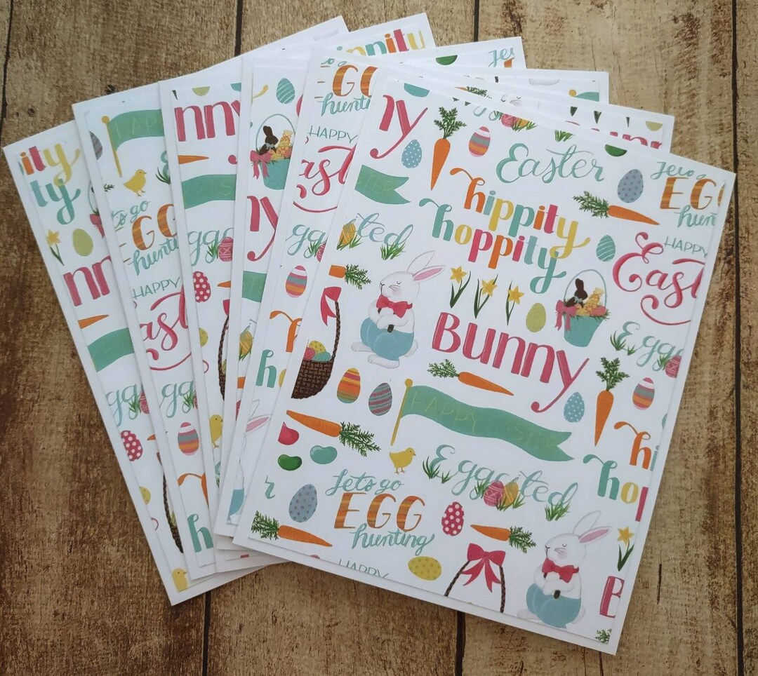 Set of 6 Blank Easter Bunny Chicks Note Cards With Envelopes, Spring ...