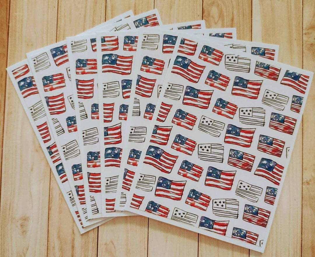 Set of 6 Patriotic US Flag Notecards With Envelopes, Veterans Day, Flag ...
