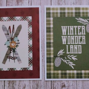 Set of 4 Fall Winter Rustic Holiday Notecards With Envelopes Holiday ...