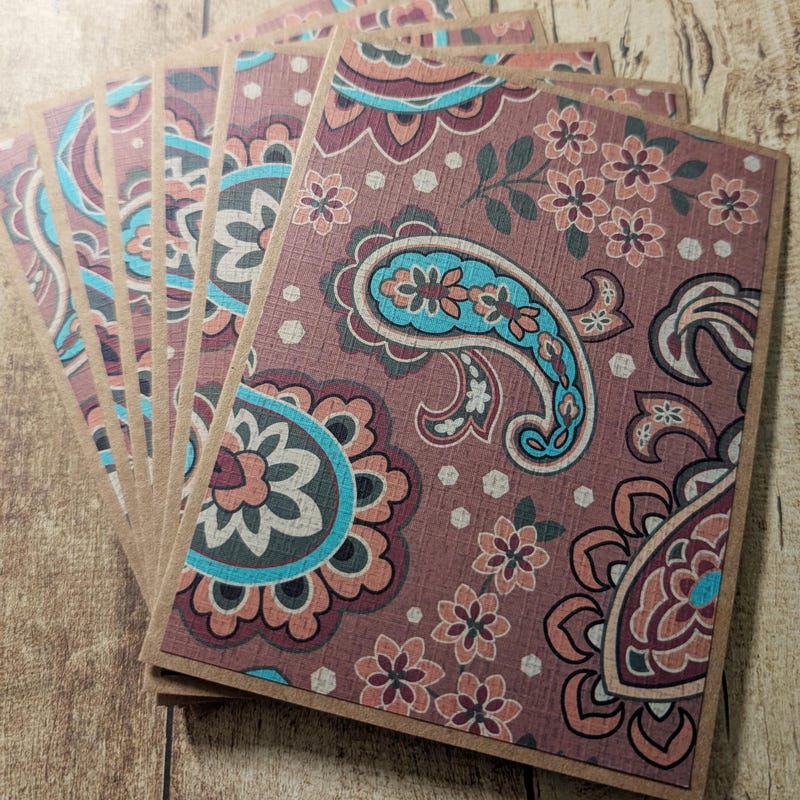 Paisley Note Cards - Etsy