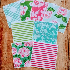 20 Small Floral Note Cards, Bright Botanical Enclosure Cards, Gift ...