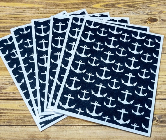 Set of 6 Blank Anchor Note Cards With Envelopes Boating Navy - Etsy
