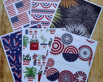 Set of 6 Stars and Stripes Patriotic Notecards With Envelopes - Etsy