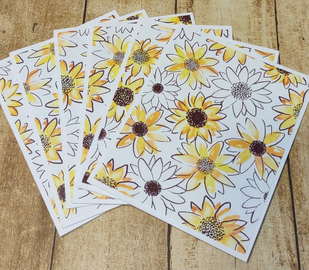 Set of 6 Simple Daisy Note Cards With Envelopes, Love Notes ...