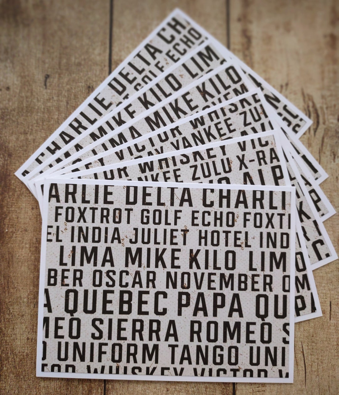 Set of 6 NATO Phonetic Alphabet Notecards With Envelopes, Military ...