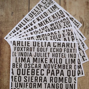 Set of 6 NATO Phonetic Alphabet Notecards With Envelopes, Military ...