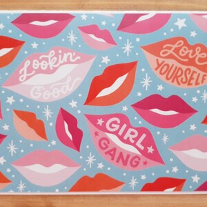 Set of 6 Lips and Words Blank Valentine Notecards With Envelopes, Love ...