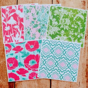 20 Small Floral Note Cards, Bright Botanical Enclosure Cards, Gift ...