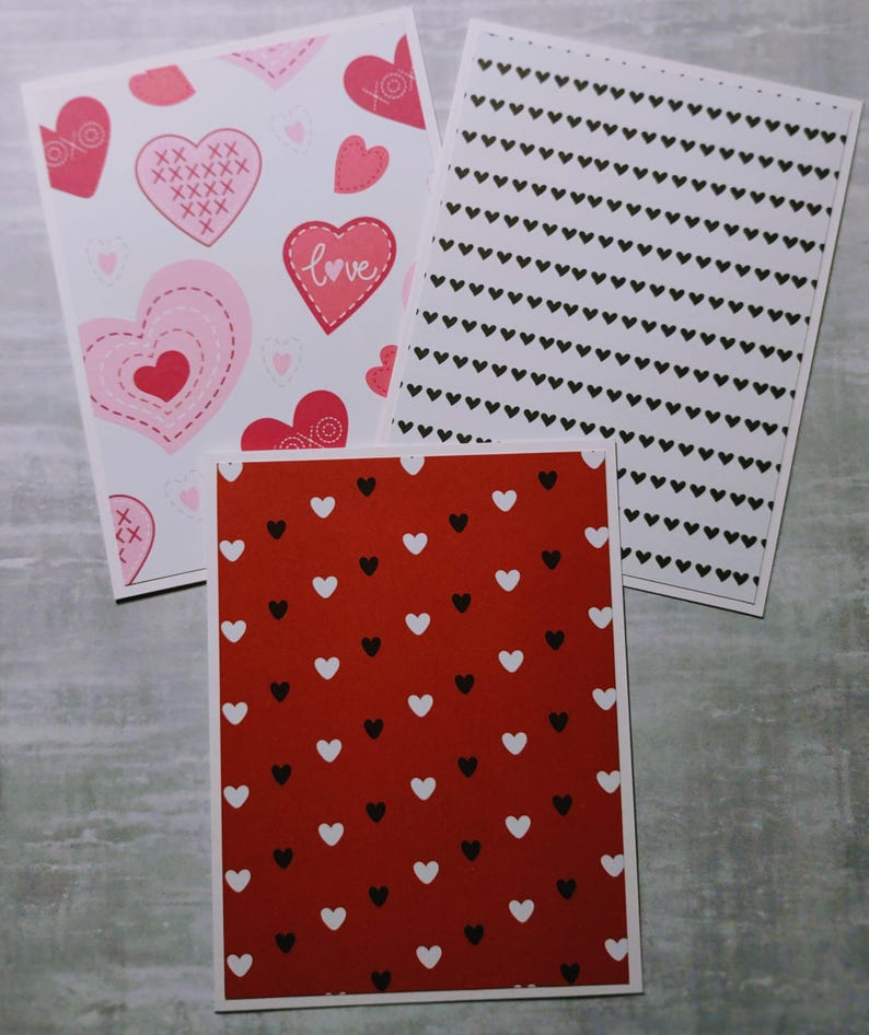 Set of 10 Valentine Blank Notecards With Envelopes Hearts Love Lipstick ...