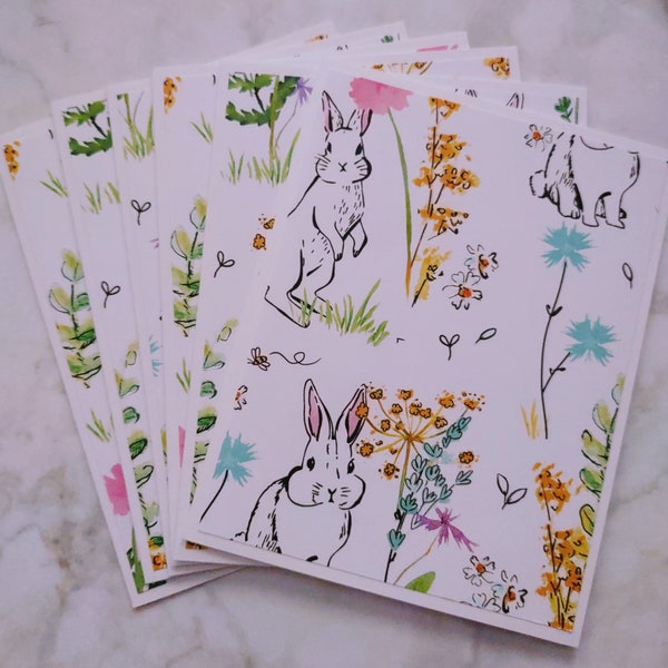 Bunny Note Cards - Etsy